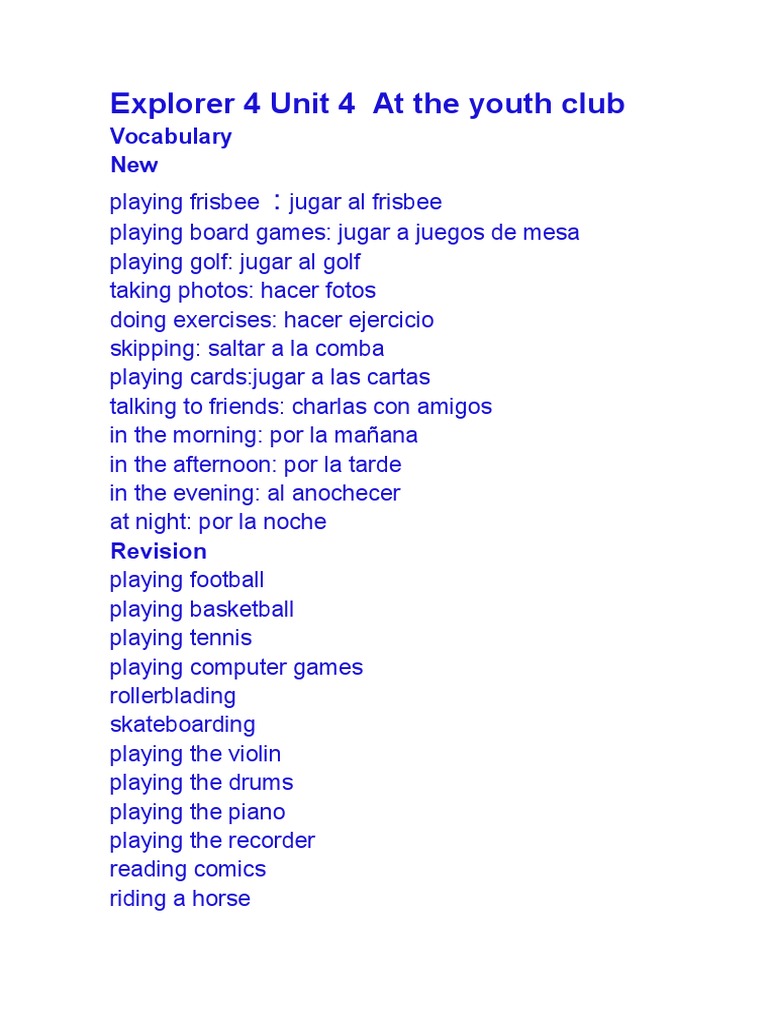 Explorer 4 Unit 4 | PDF