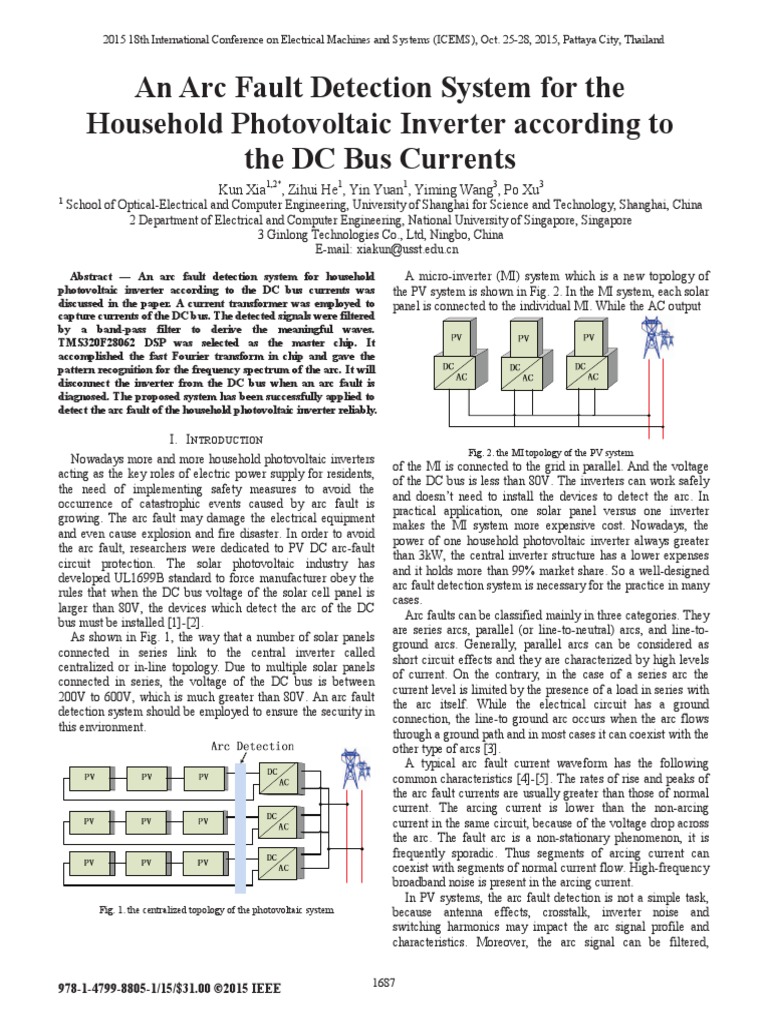 An Arc Fault Detection System For Household Photovoltaic Inverters