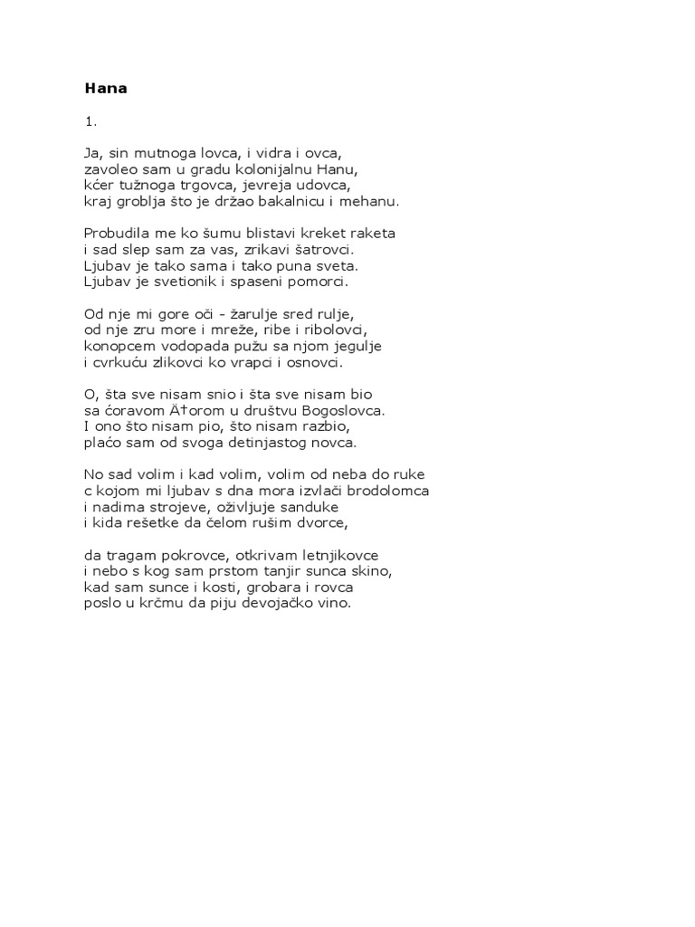 Hana - Oskar Davico | PDF