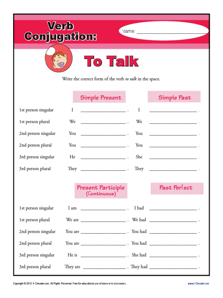 Verb Conjugation To Talk | PDF | Foreign Language Studies | Self ...