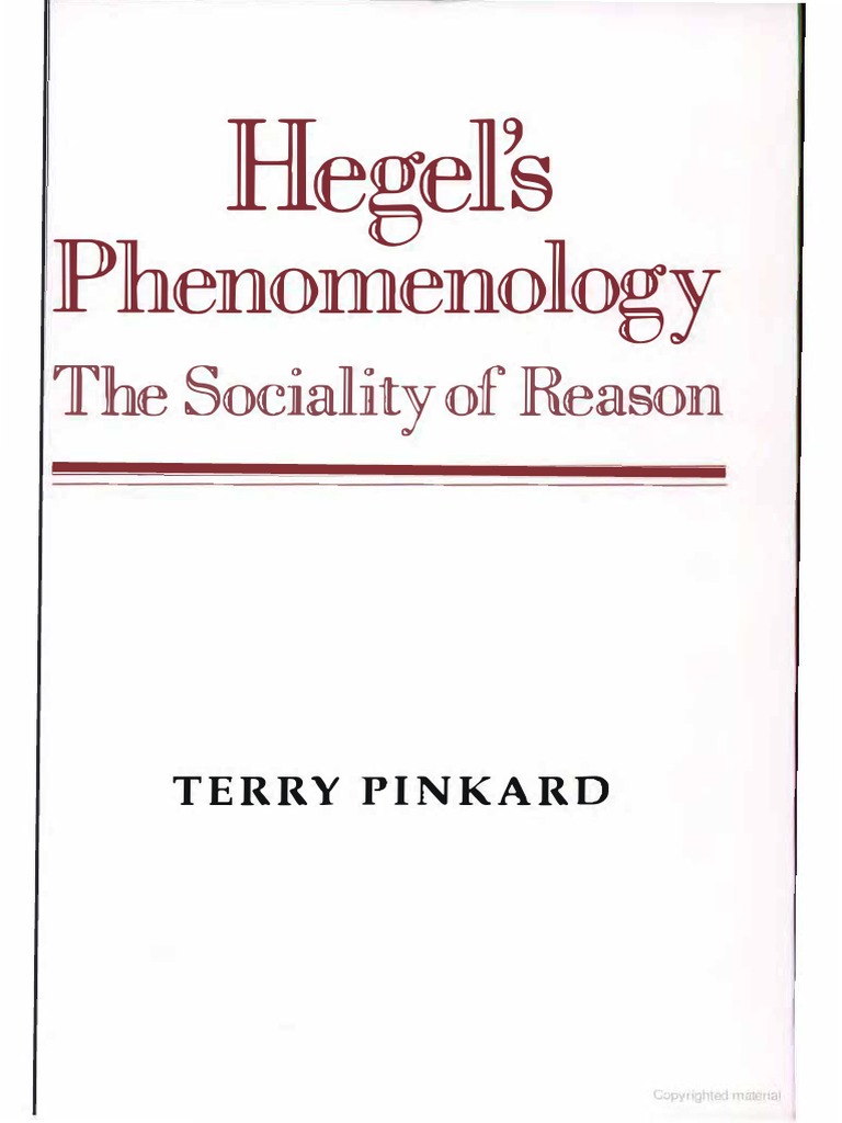 Terry Pinkard - Hegel's Phenomenology. The Sociality of Reason PDF ...
