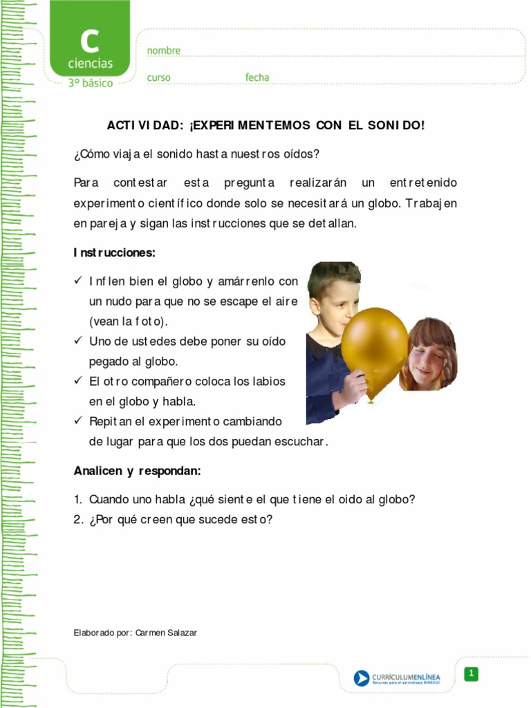 Experimento Del Sonido | PDF