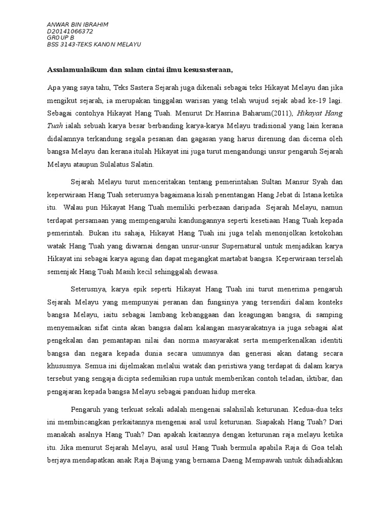 Forum Teks Kanon Melayu | PDF