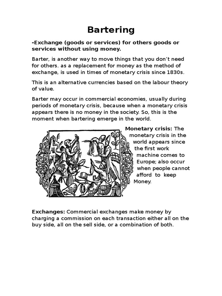Bartering: A Non-Monetary Exchange System | PDF