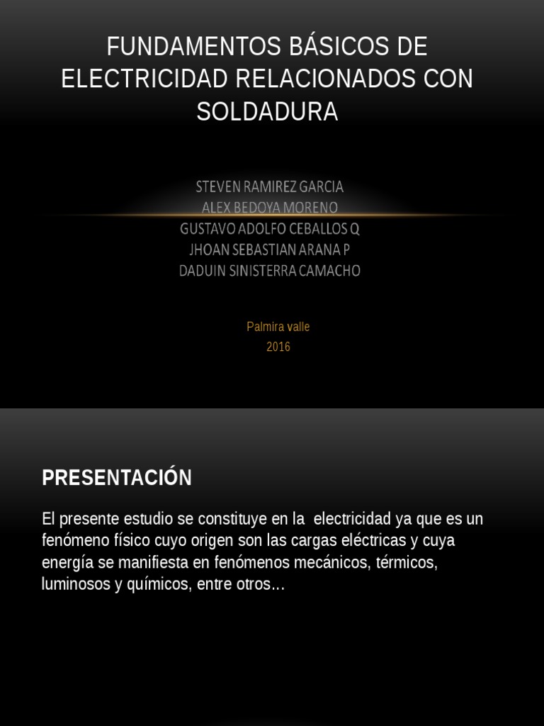 Fundamentos Básicos de Electricidad Relacionados Con Soldadura | PDF | Corriente eléctrica ...