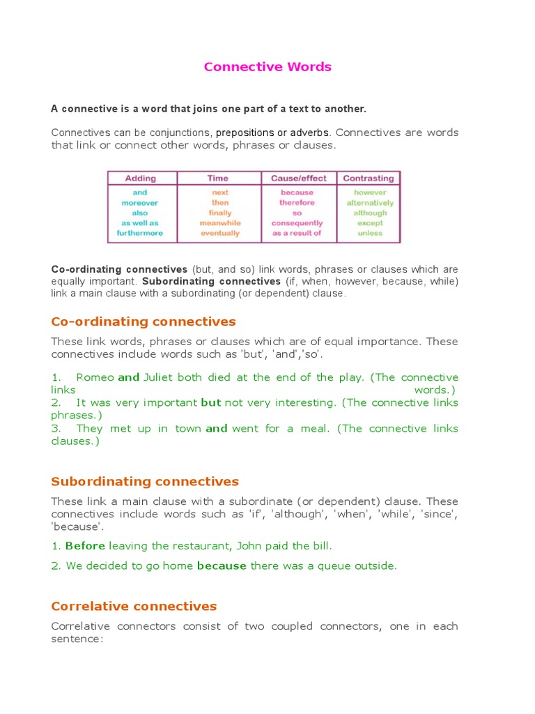 Grammar - Introduction To Connectives | PDF