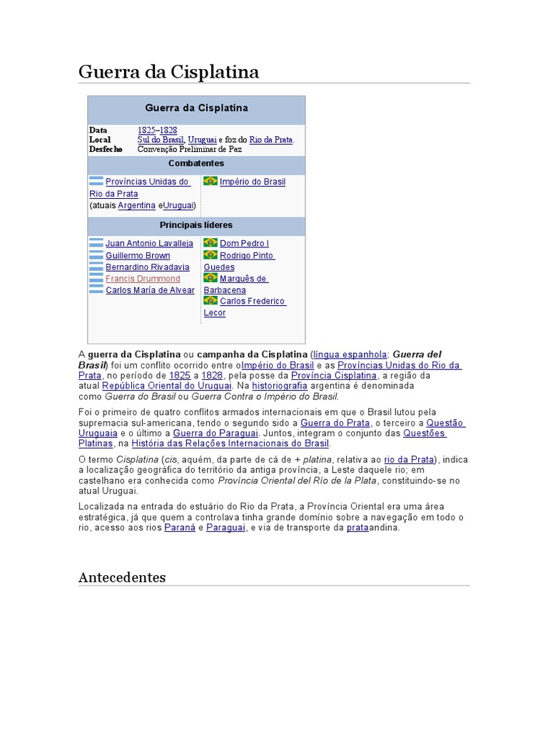 Guerra Da Cisplatina | PDF