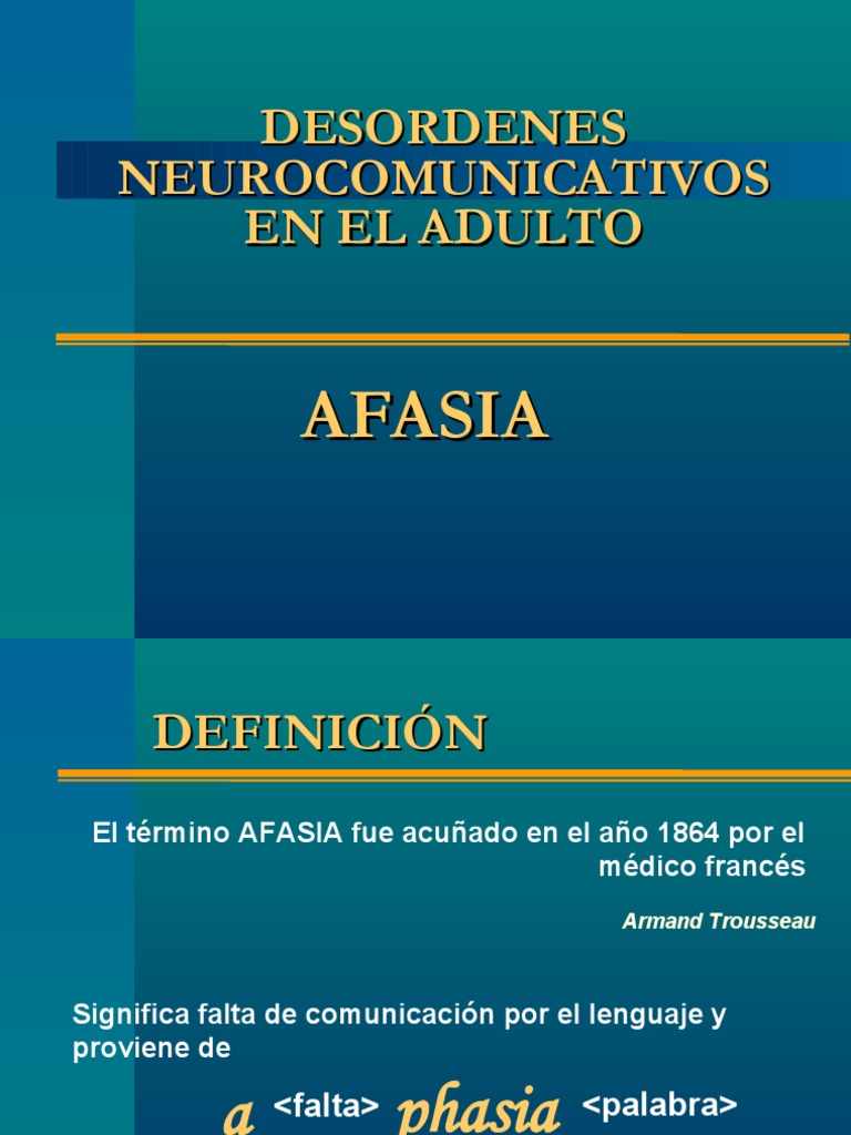 AFASIAS | PDF | Afasia | Neurología