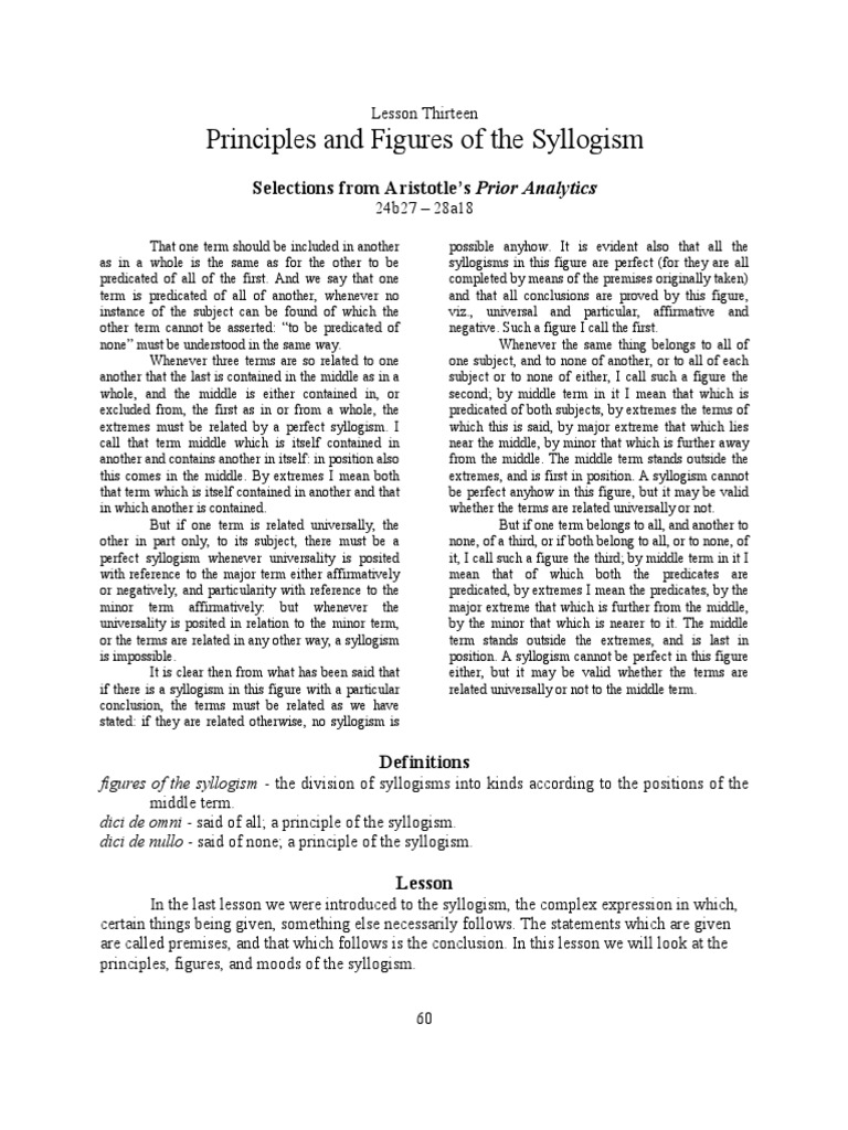 Principles and Figures of The Syllogism | PDF | Logical Consequence | Philosophical Methodology