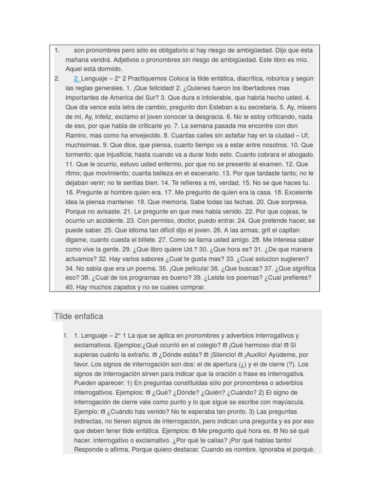 Tilde Enfatica | PDF | Idiomas