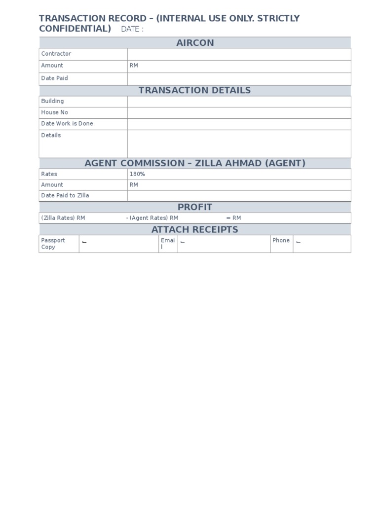 Transaction Record - (Internal Use Only. Strictly Confidential) Aircon ...