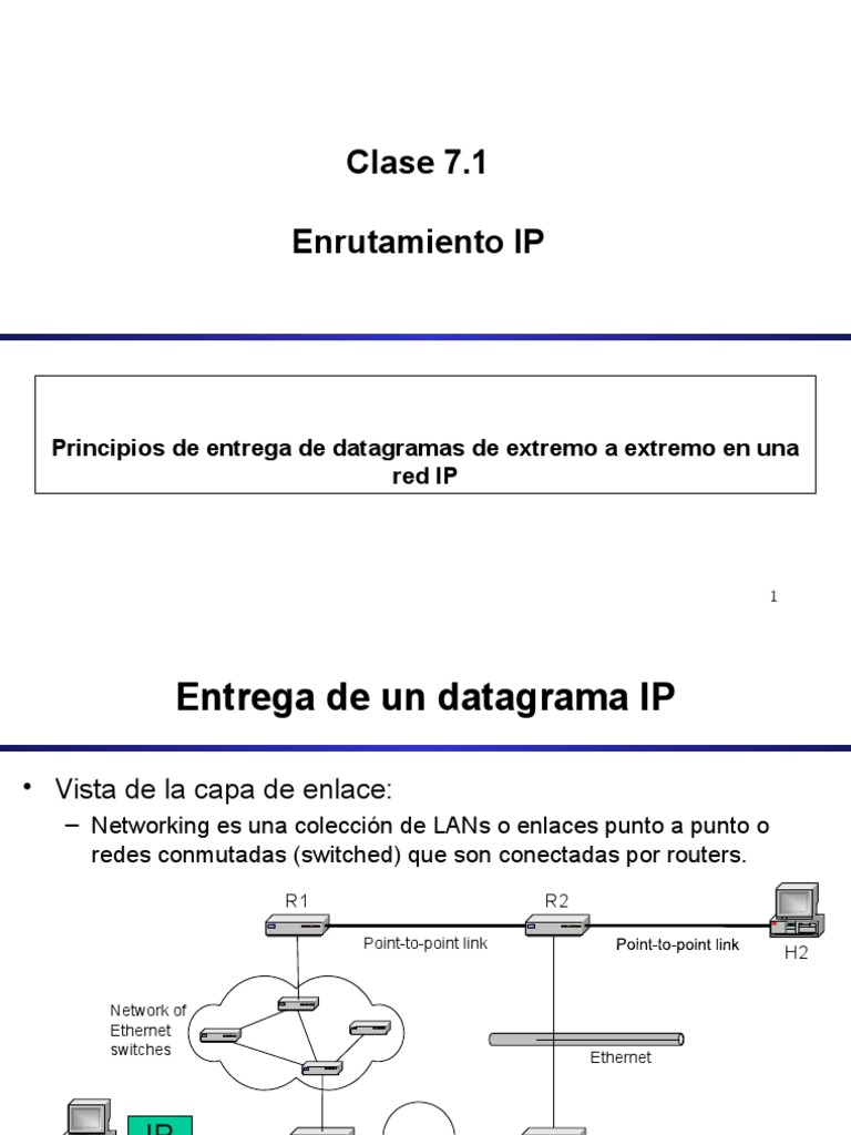 Clase 7.1 IP - Enrutamiento IP | PDF | Enrutador (Computación) | Protocolos de internet