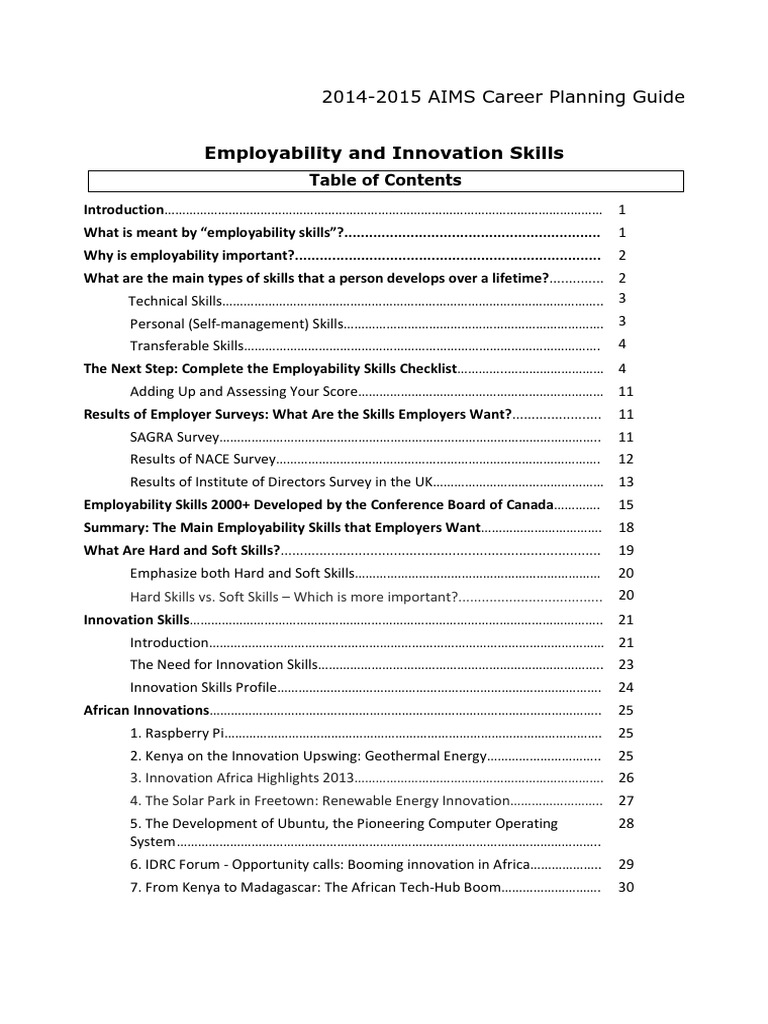 Career Planning Guide | Employment | Science