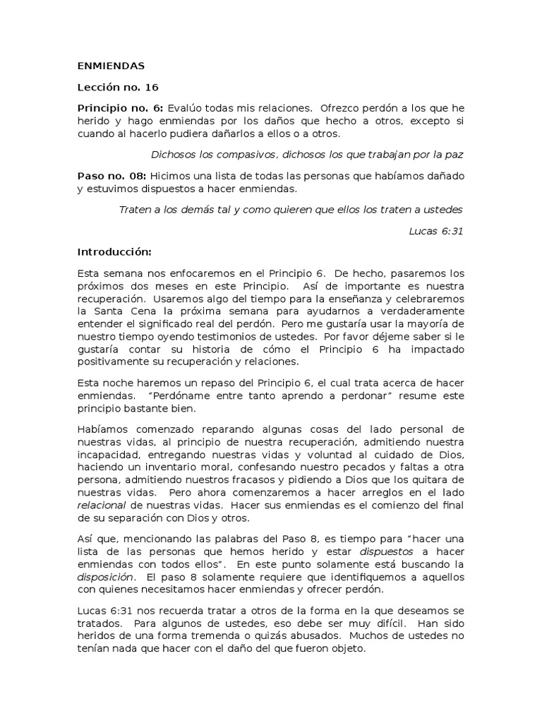 Leccion 16 Enmiendas | PDF | Perdón | Religión y creencia