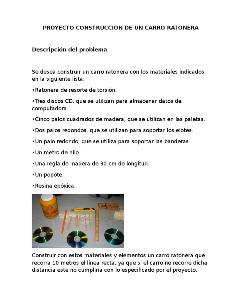 Construcción de un carro ratonera con materiales reciclados | PDF | Eje ...