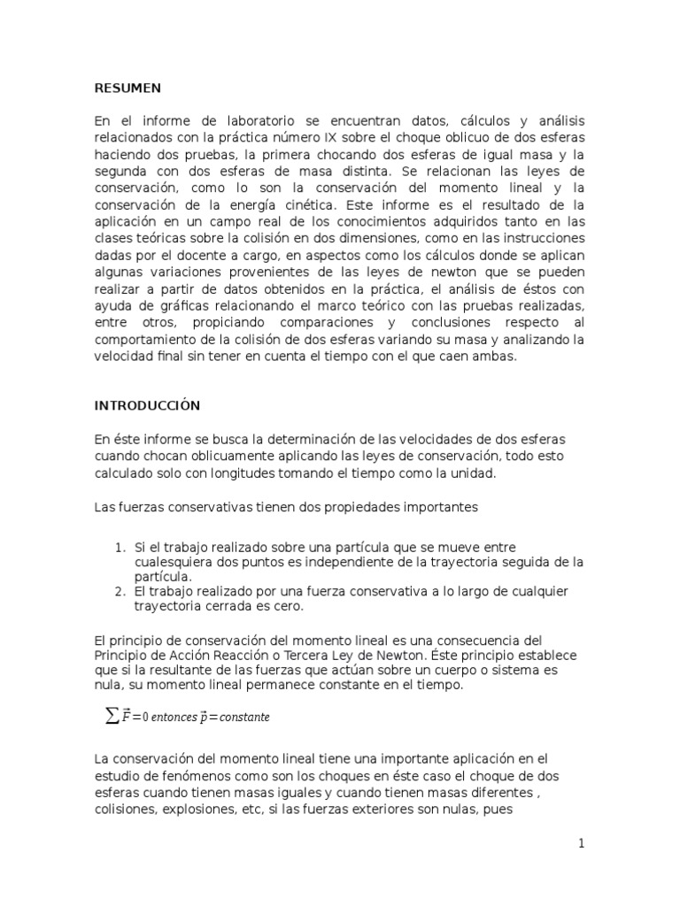 Choque en Dos Dimensiones | PDF | Masa | Física Aplicada e ...