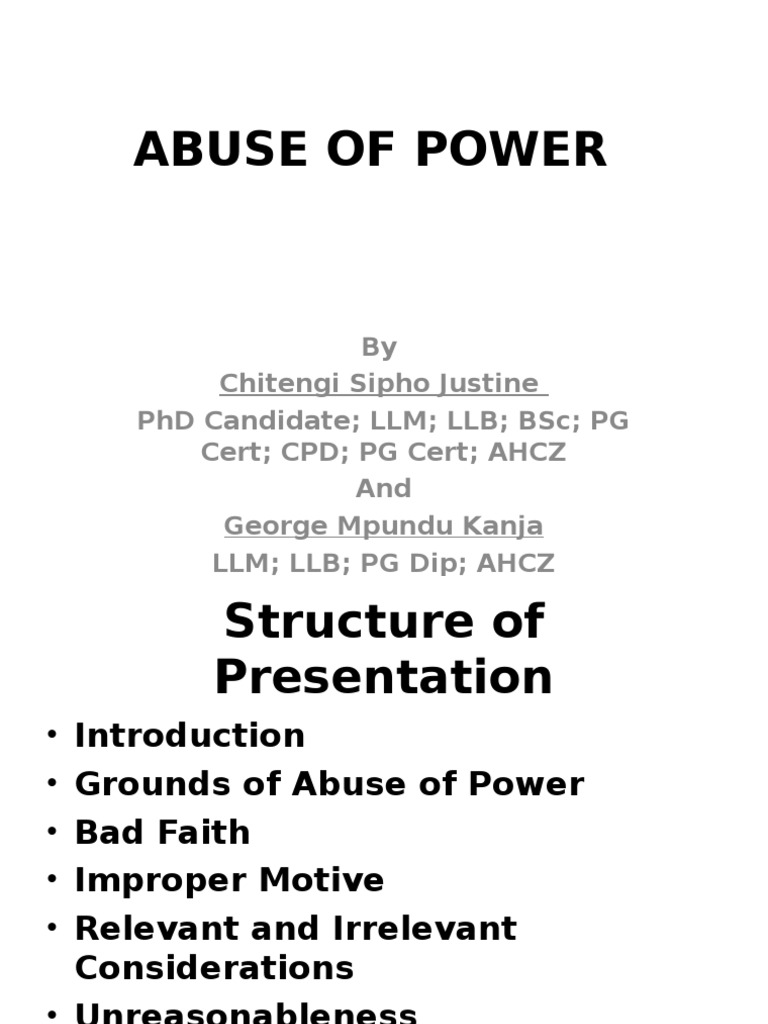 Abuse of Power 2 | Government Information | Virtue