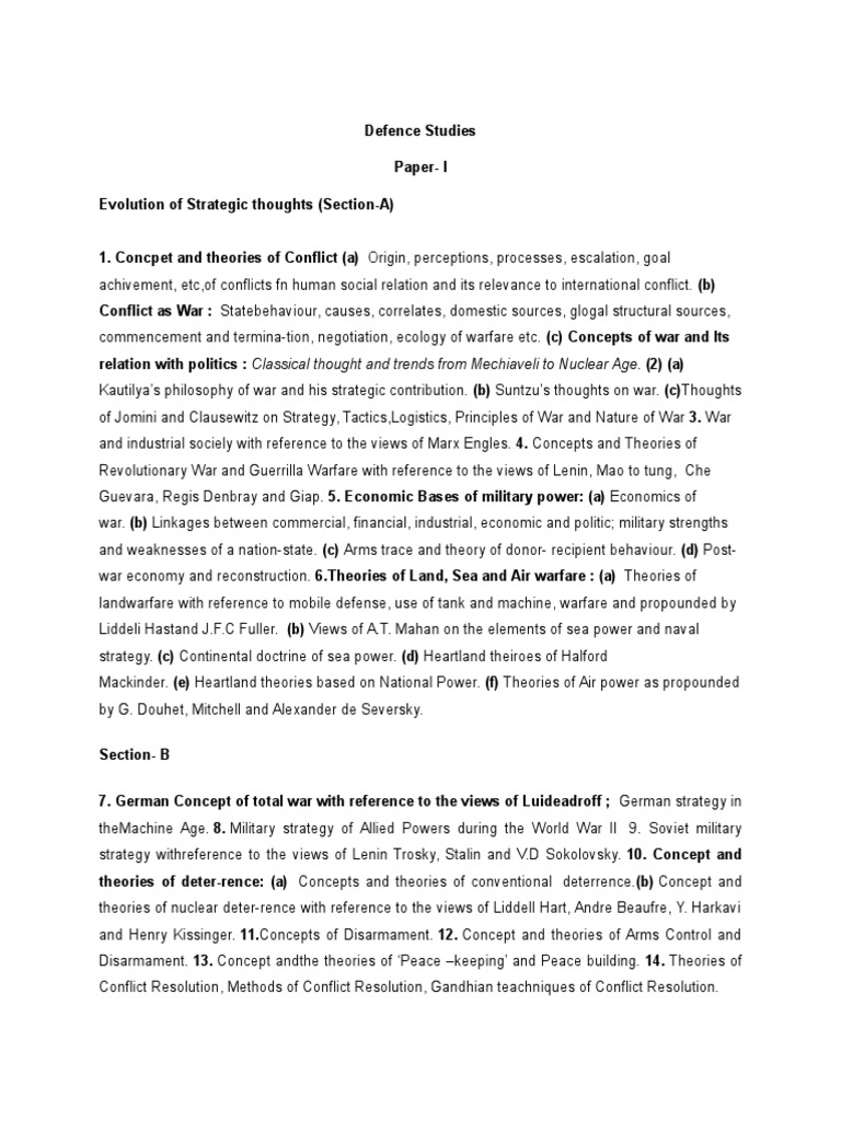 Defence Studies Syllabus Overview | PDF | Military | Military Science