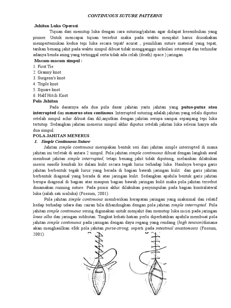 Continuous Suture Patterns | PDF