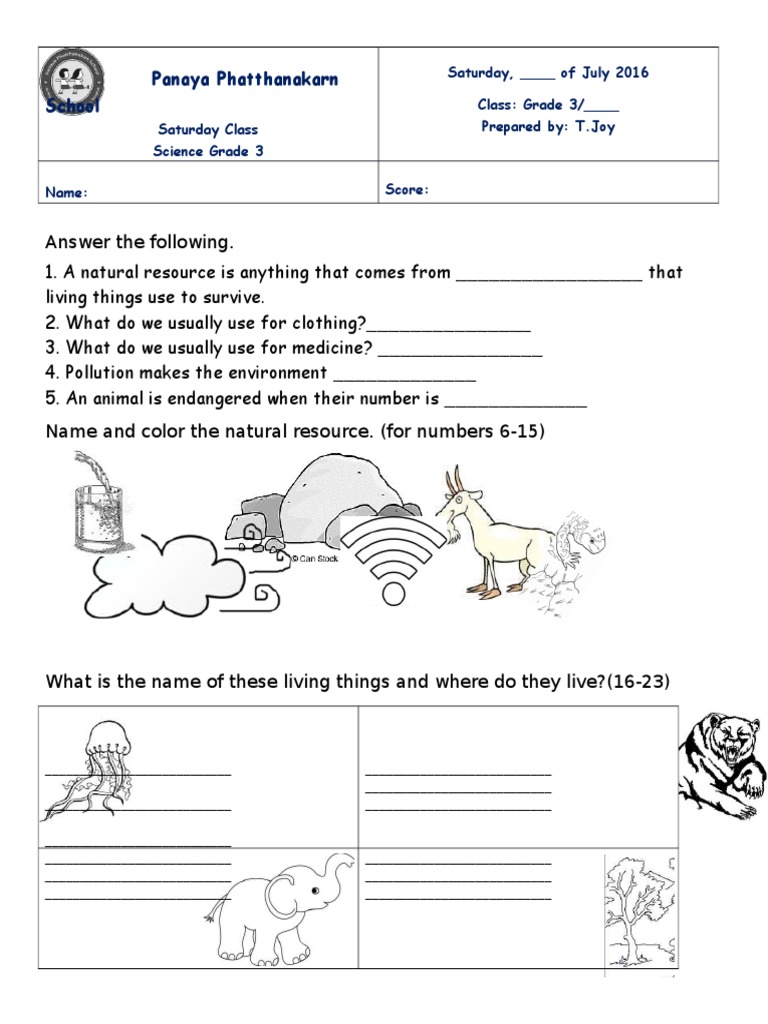 Natural Resources and Conservation Quiz | PDF