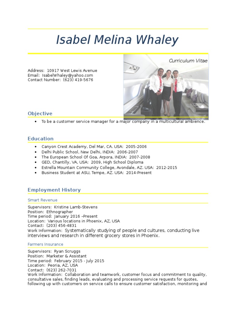 CV Isabel Melina Whaley | PDF | Foods | Business