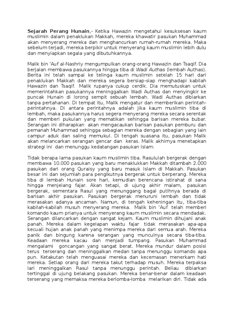 Sejarah Perang Hunain | PDF | Agama & Spiritualitas