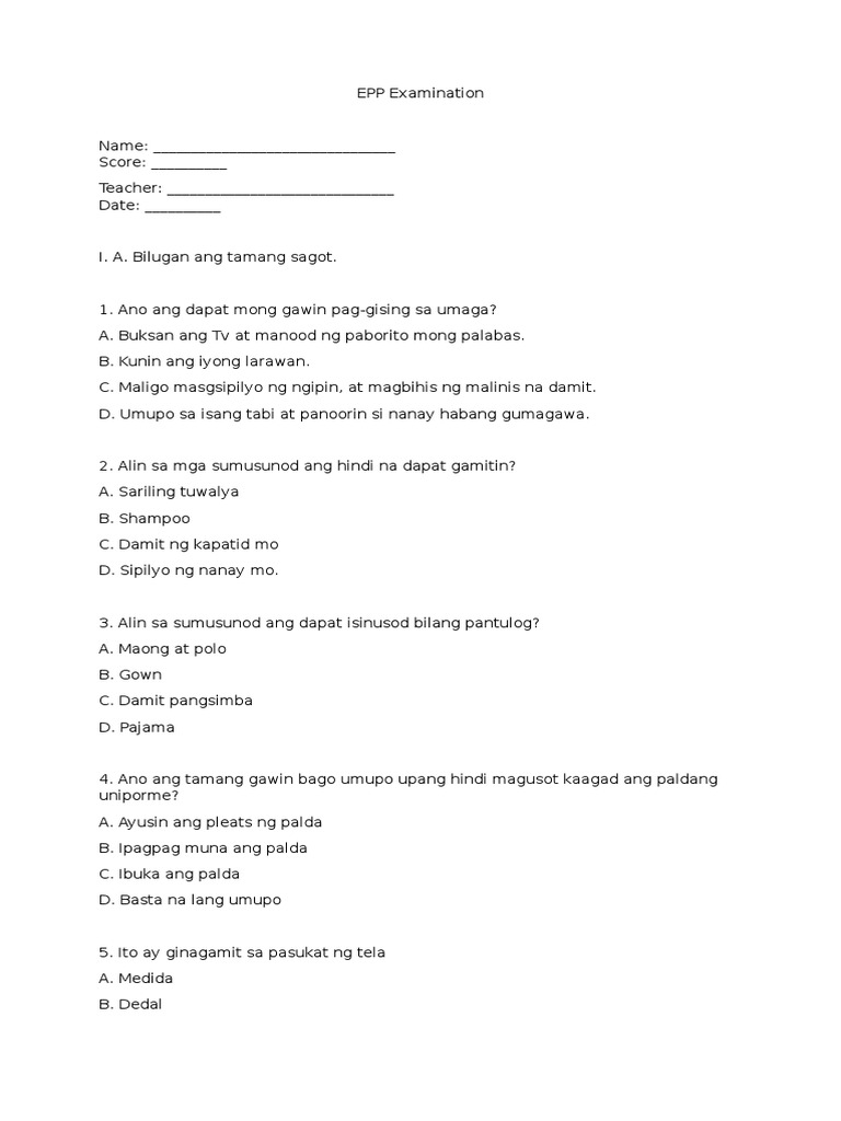Epp Exam | PDF