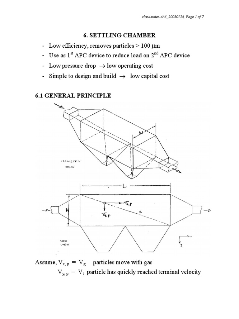 Ch6 Settling Chamber 2005 | PDF | Mechanical Engineering | Physics