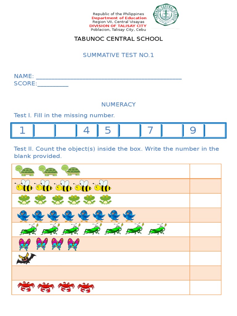 Grade School Numeracy Test | PDF