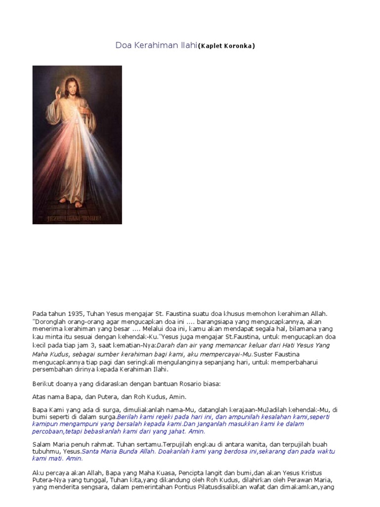 Doa Kerahiman Ilahi | PDF