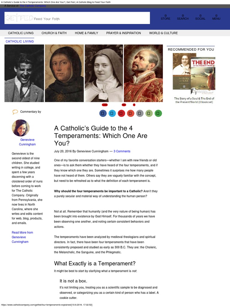 A Catholic's Guide To The 4 Temperaments - Which One Are You - Get Fed ...