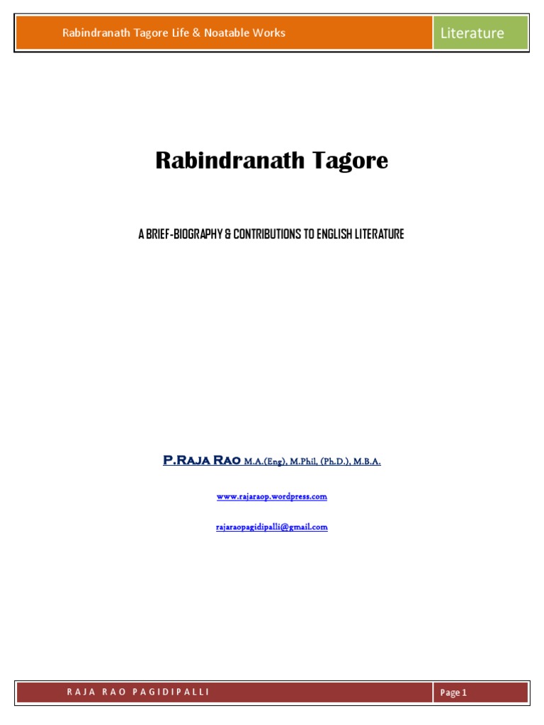 Rabindranath Tagore | PDF | Rabindranath Tagore | Bengal