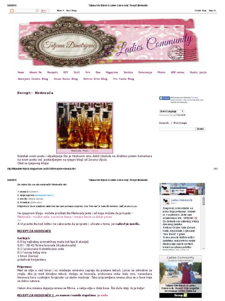 Tatjana Dimitrijevic & Ladies Community - Recept - Medovača | PDF