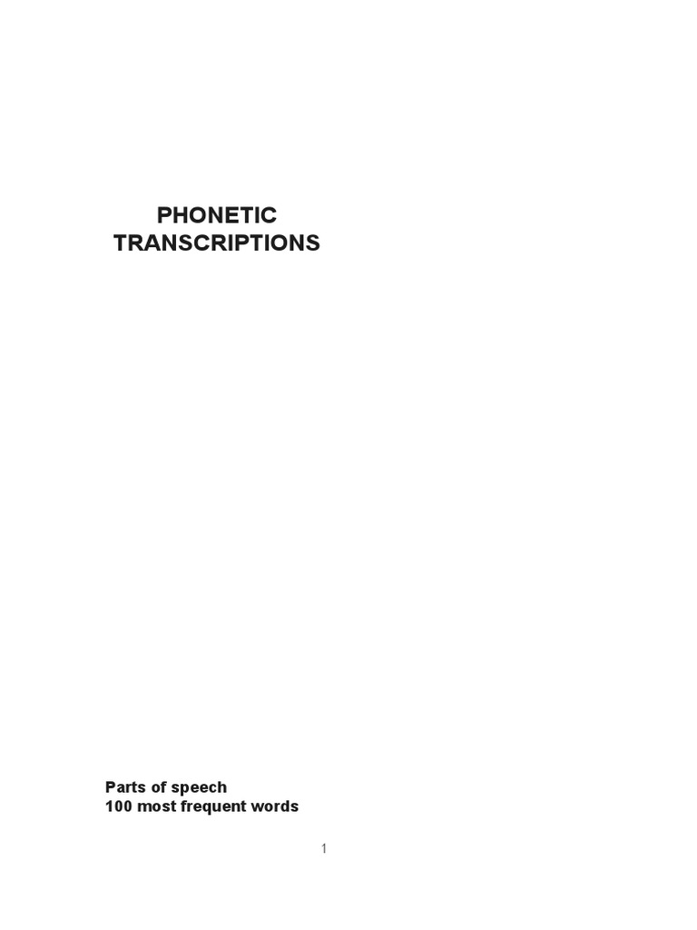 Phonetic Transcriptions of Common Words | PDF | Cooking, Food & Wine ...