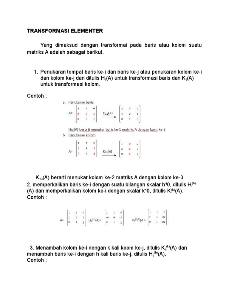 Transformasi Elementer | PDF