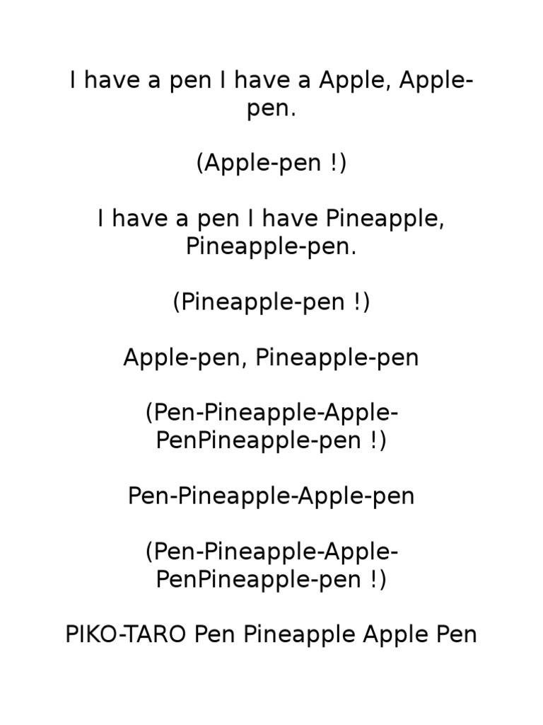 I Have A Pen I Have A Apple | PDF