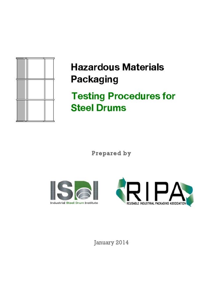 RIPA Steel Drum Testing Procedures Guide | PDF | Dangerous Goods | Leak