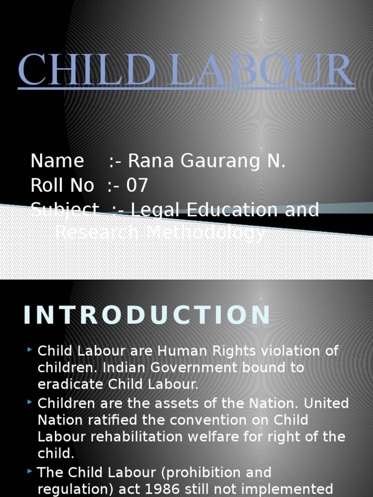 CHILD LABOUR Presentation | PDF | Child Labour | Corruption