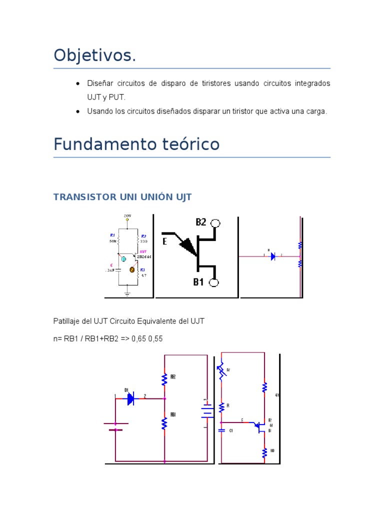 Labo 2 Disparo Del Tiristor Con Circuitos Integrados Ujt y Put | PDF