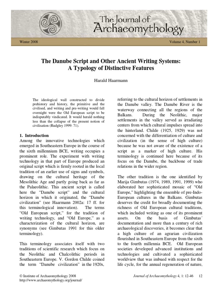 The Danube Script and Other Ancient Writing Systems: A Typology of ...