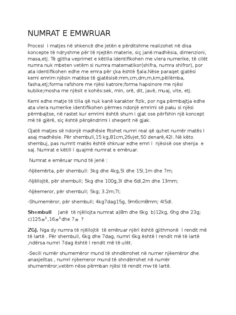 Numrat e Emwruar | PDF