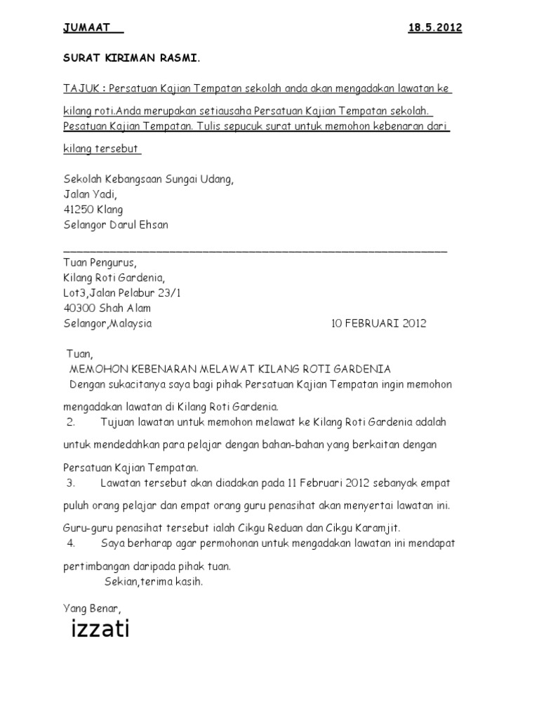 Surat Karangan Rasmi.. | PDF