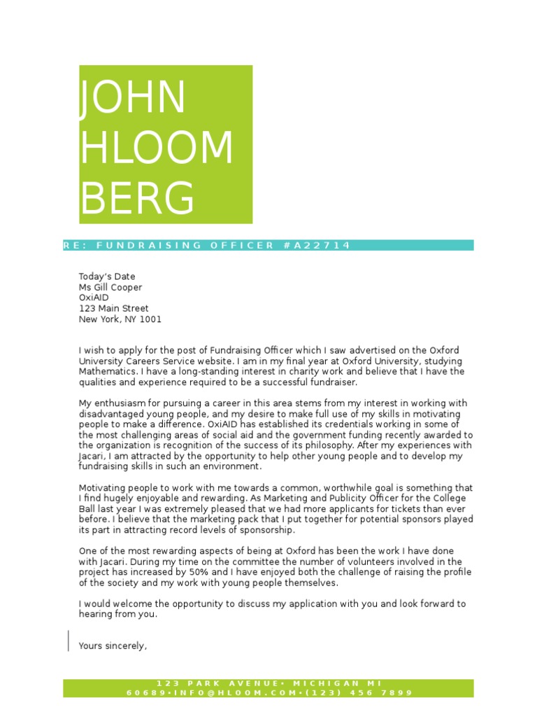 92 Front Page Cover Letter | PDF | Fundraising | Copyright