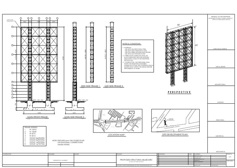 Structural Design for Billboard Project | PDF | Structural Steel ...