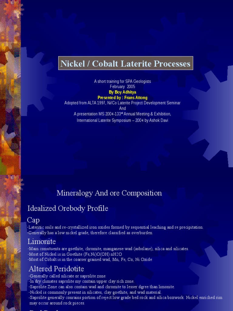 Understanding Laterite Nickel Processes: An Overview of Key Concepts ...