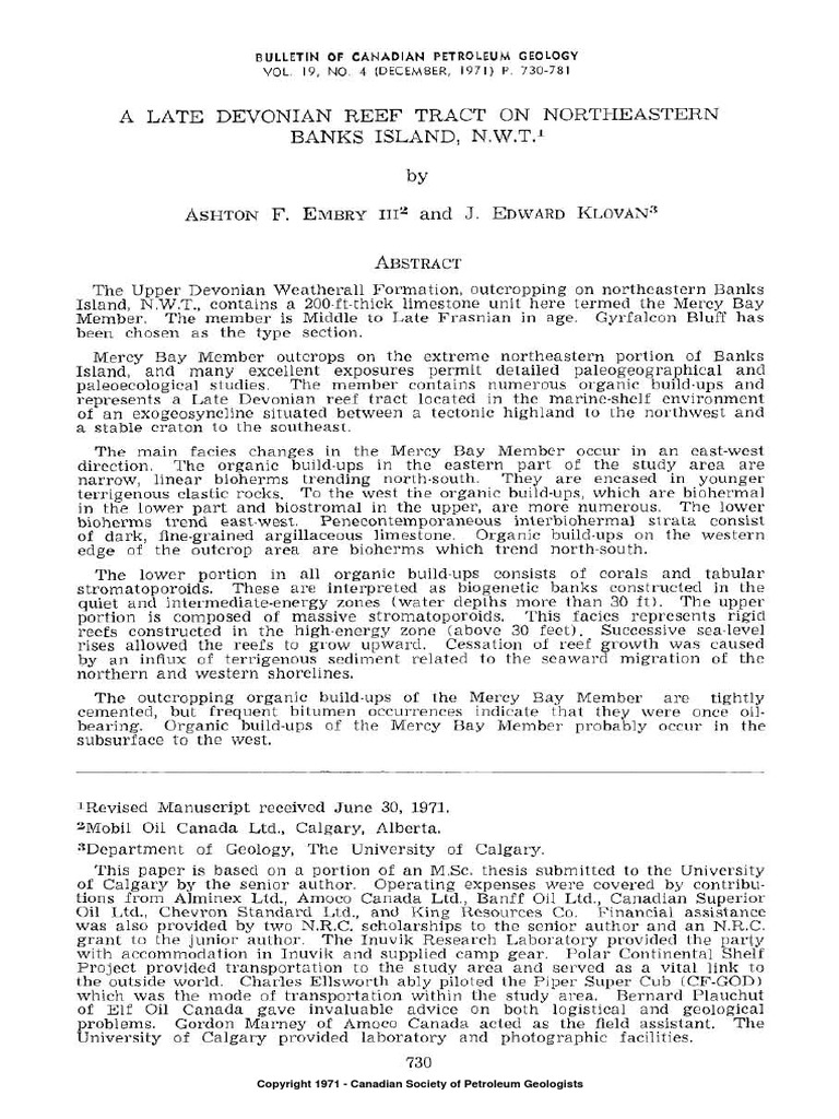 Classificação Carbonatos Embry & Klovan 1971 | PDF | Reef | Cliff