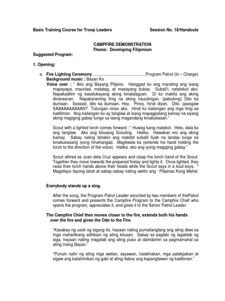 Campfire Ceremony Guide | PDF