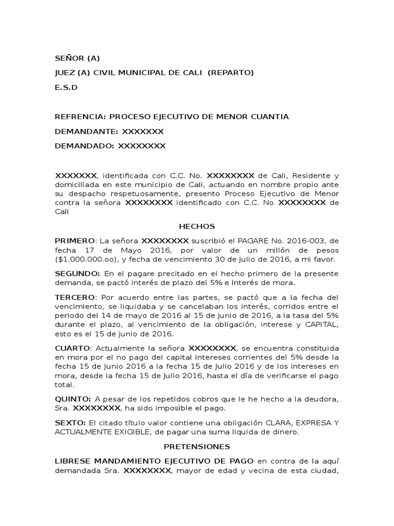 Modelo Demanda Civil Con Medidas Cautelares Colombia | Gobierno ...