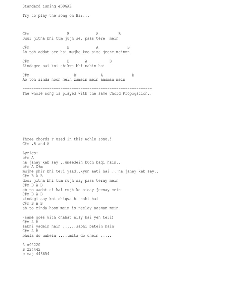 Aadat Chords | PDF