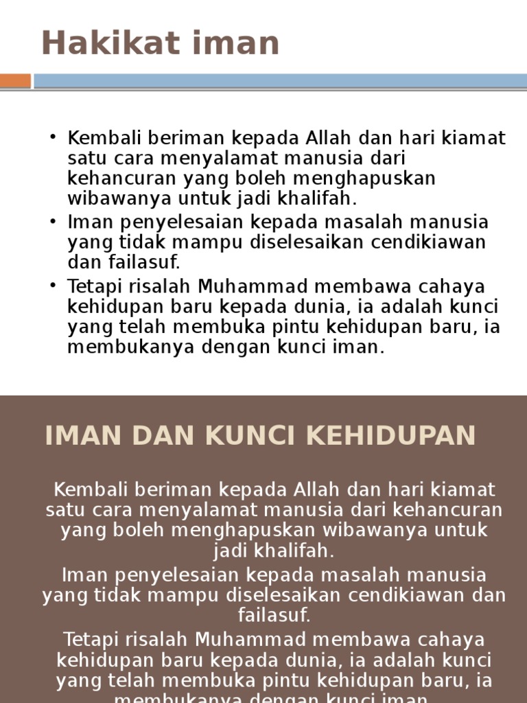 Hakikat Iman dalam Kehidupan Manusia | PDF